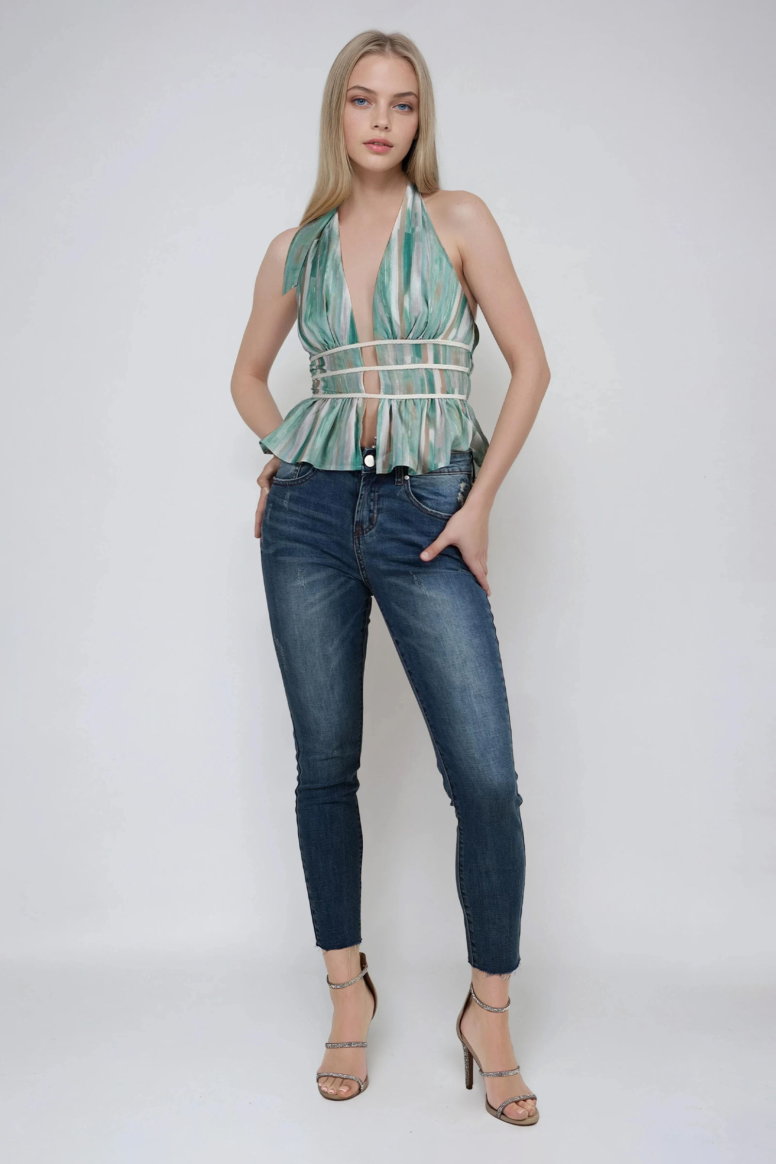 Sway Haven Plunge Halter Top - Green - $23 | Tobi US