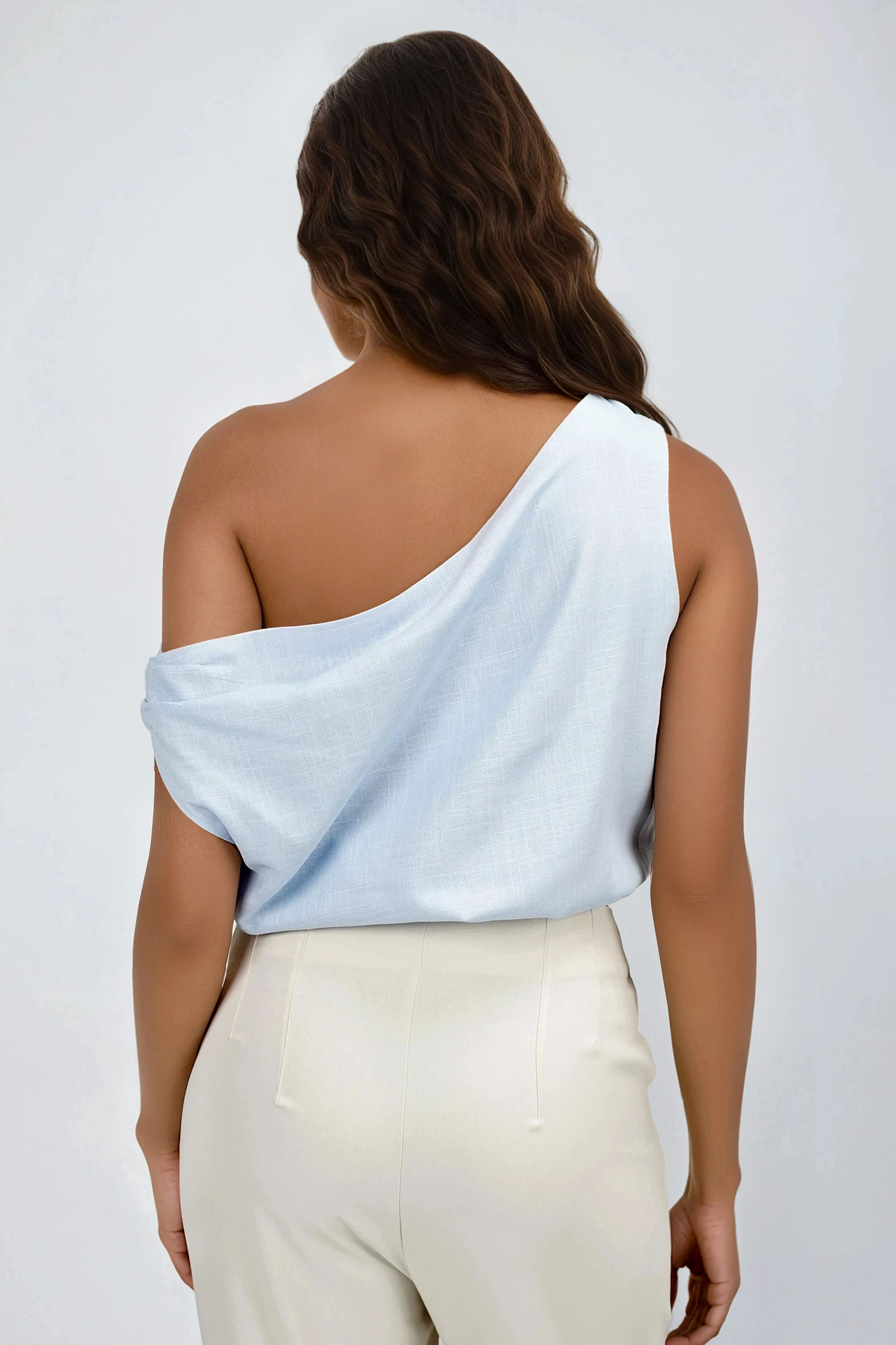 Breeze Babe Asymmetric Crop Top - Light Blue - $27 | Tobi US