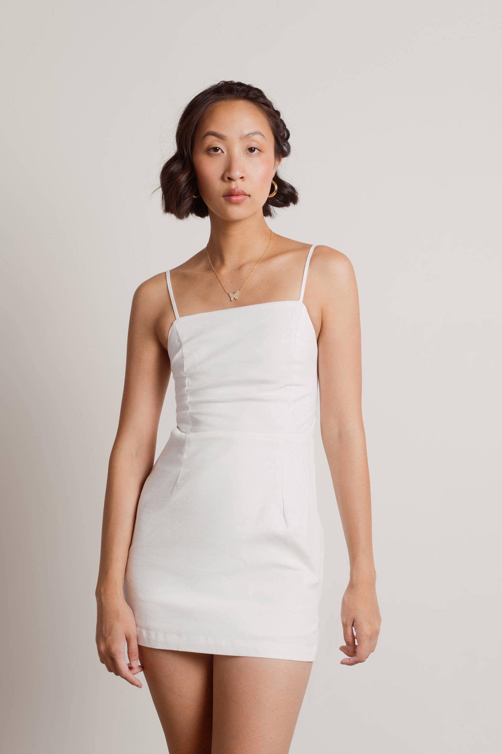 Off White Dress - Open Back Dress - Backless Dress