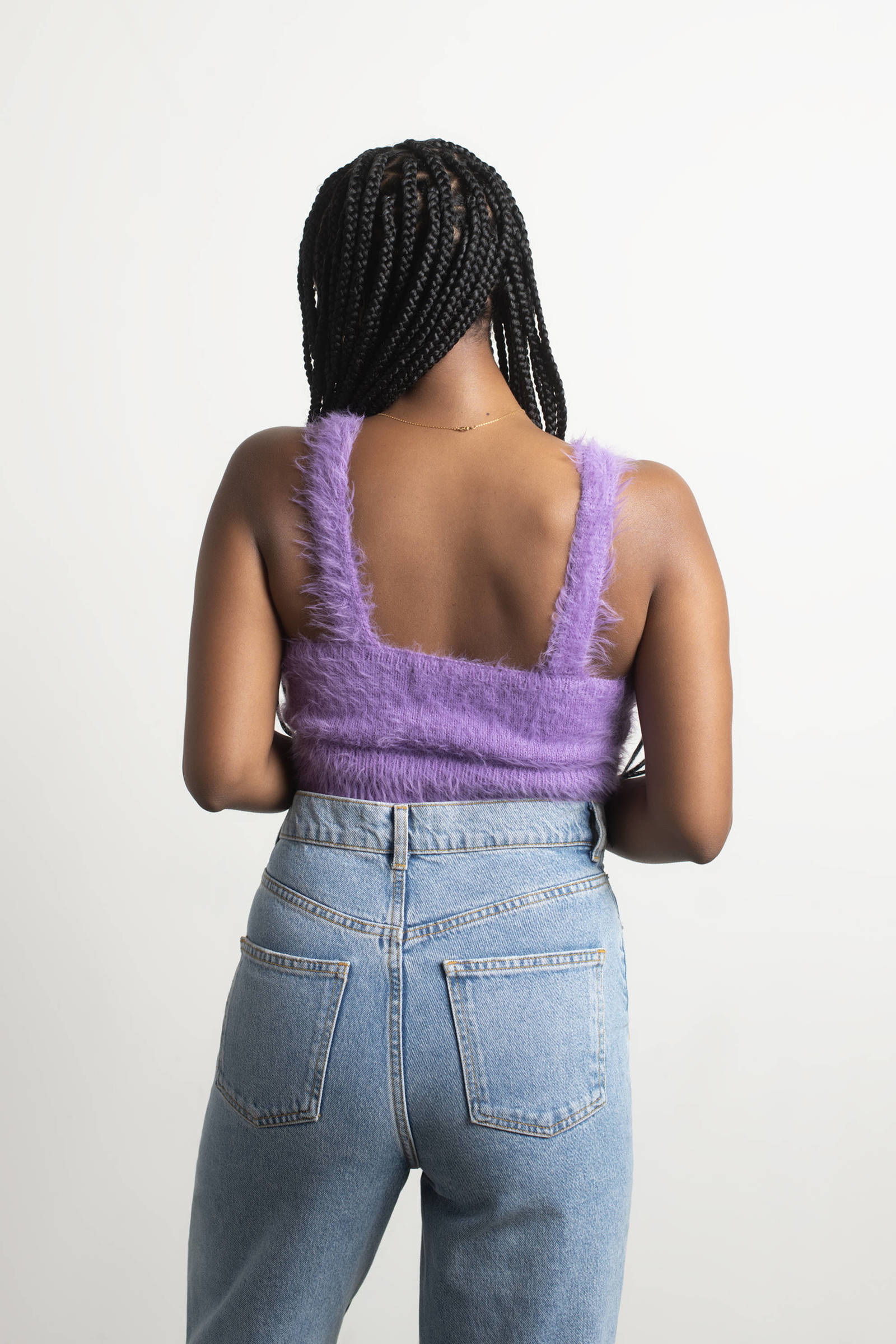 Purple Crop Top - Fuzzy Crop Top - Trendy Crop Top