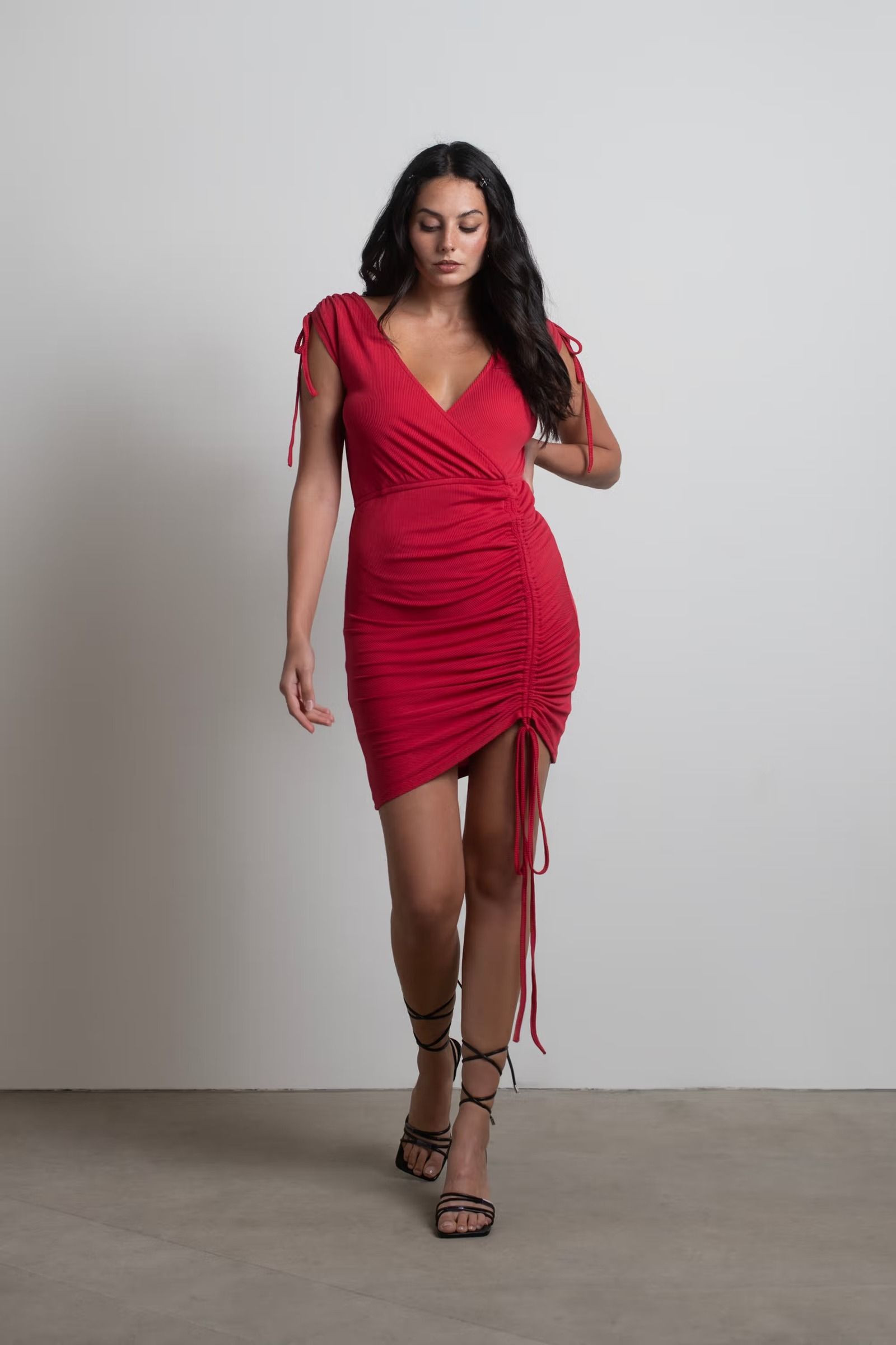 Sexy Red Dress - Surplice Dress - Red Wrap Dress