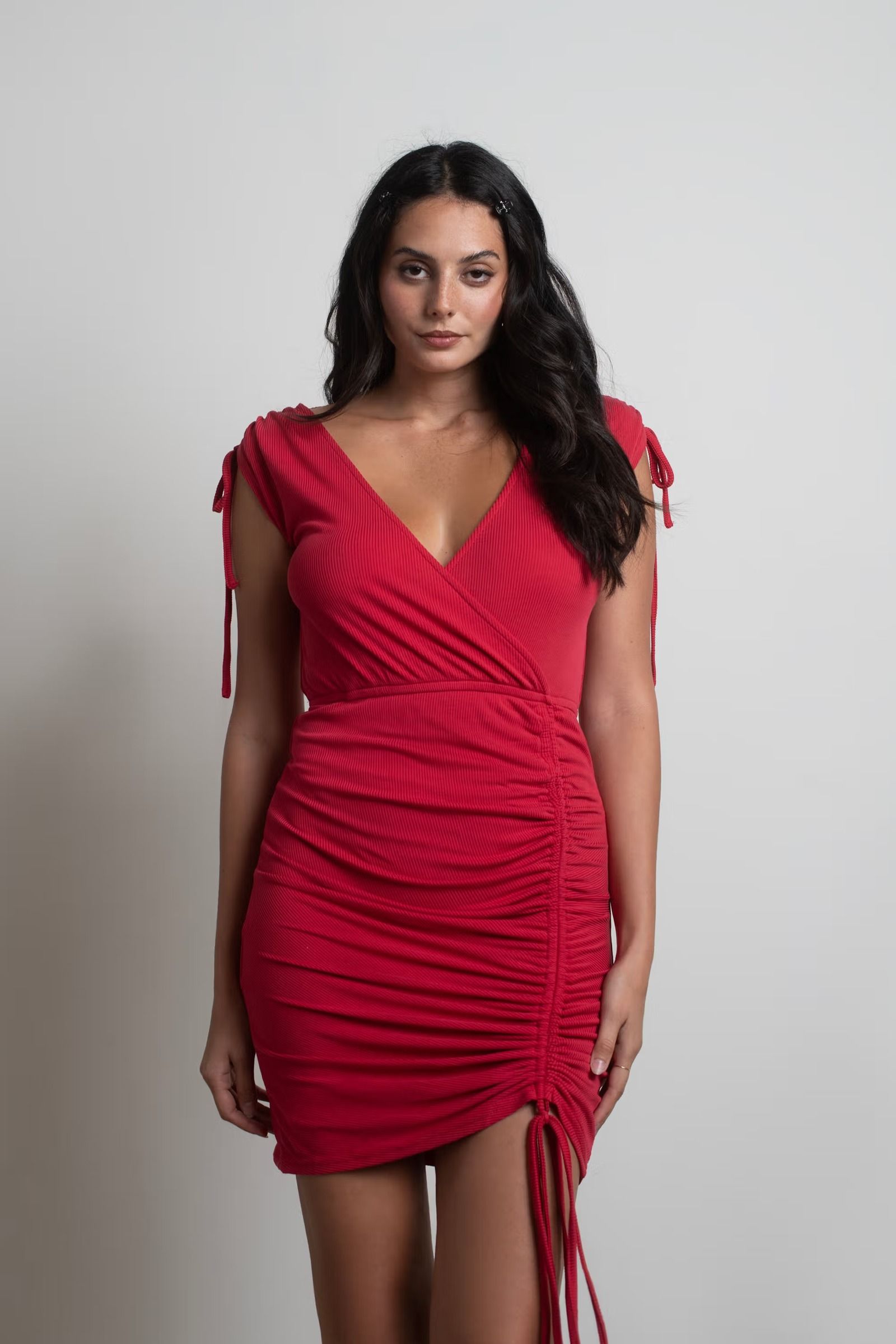 Sexy Red Dress - Surplice Dress - Red Wrap Dress