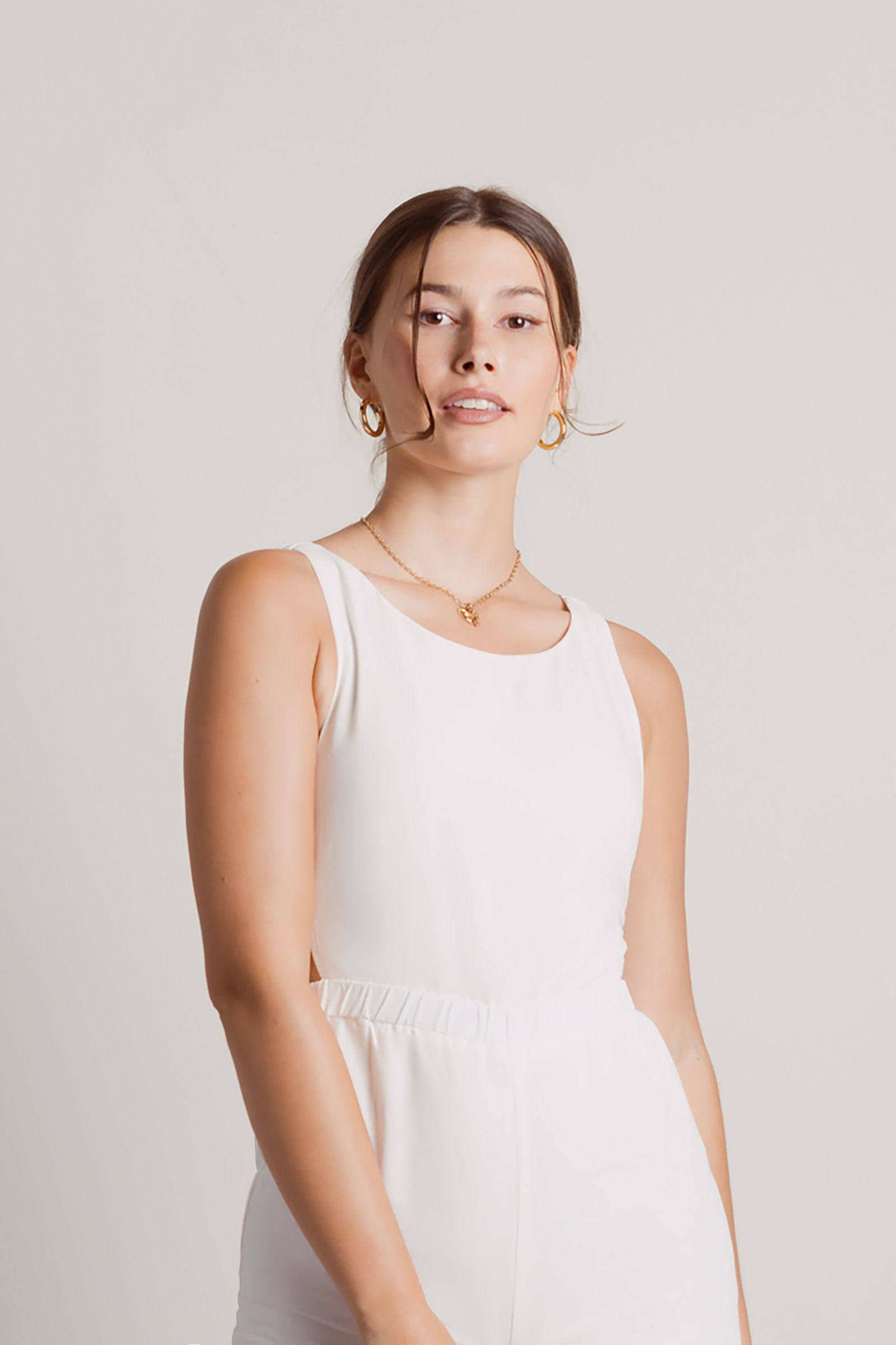 White Open Back Romper - Basic White Romper - Cute Romper