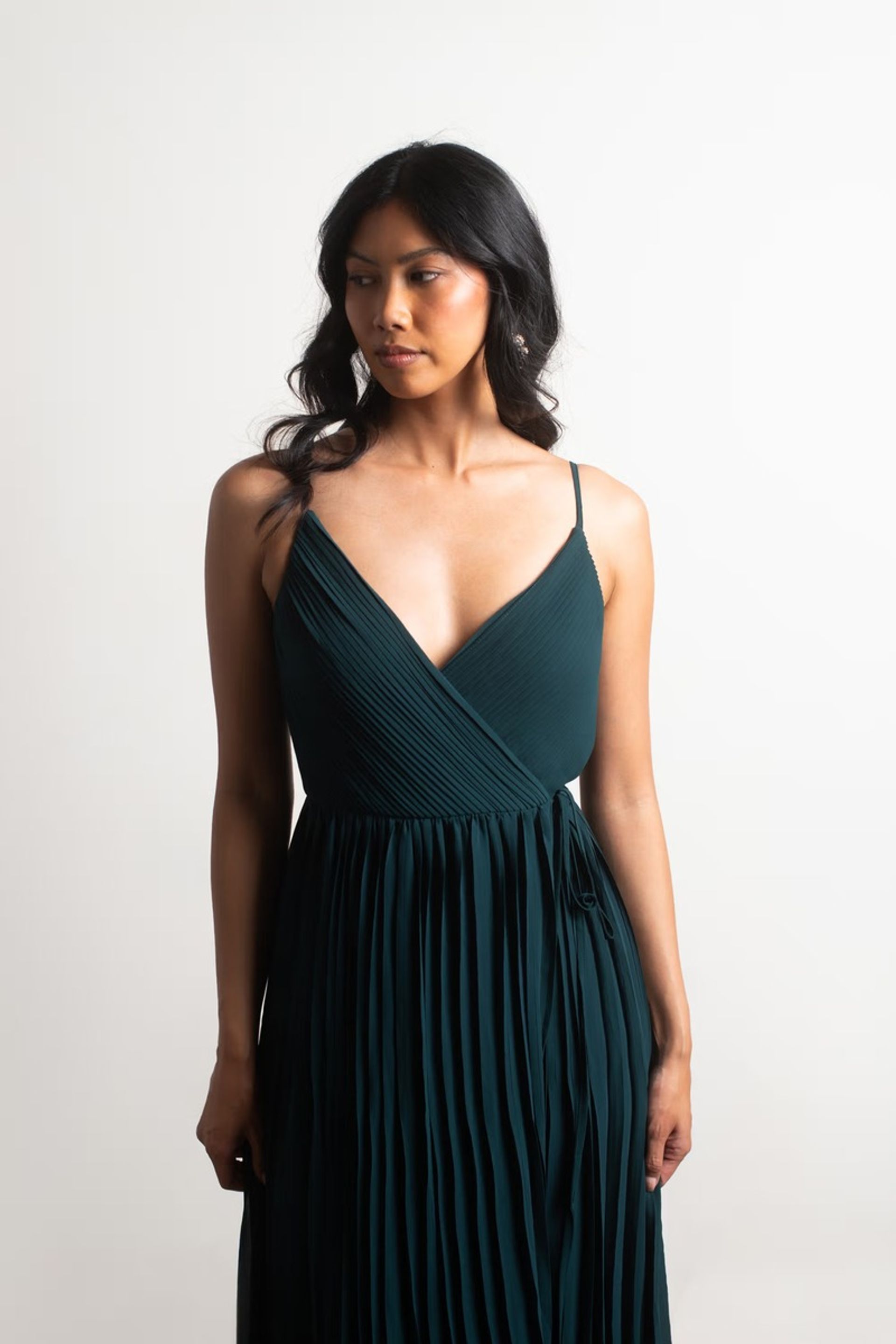 Blue Maxi Dress - Surplice Slit Dress - Light Blue Wrap Skirt Dress