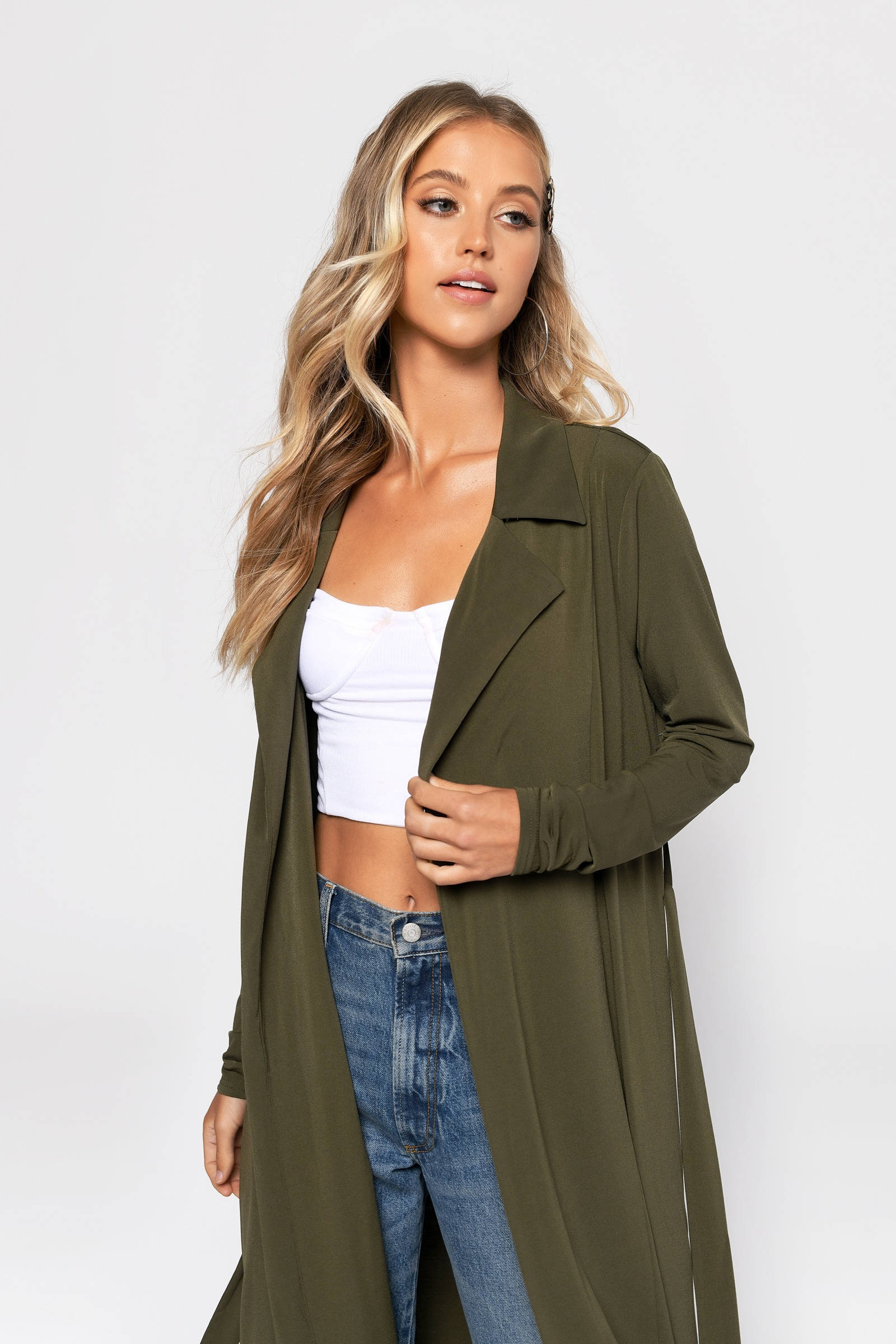 Olive Green Cardigan - Maxi Cardigan - Olive Green Long Cardigan