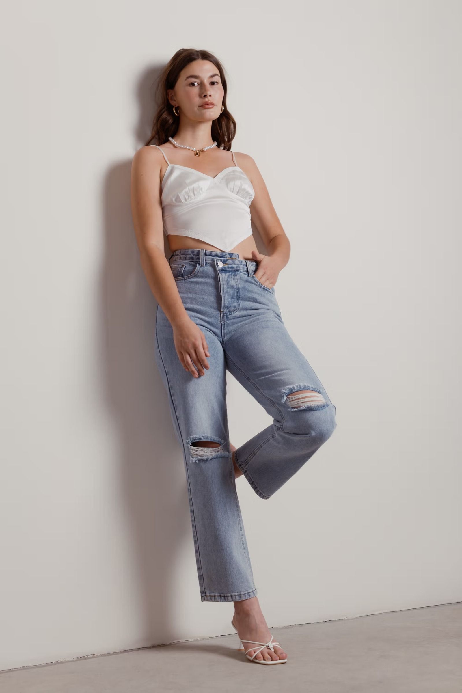 White Bustier Crop Top - Lace Trim Bandana Top - Open Back Crop Top