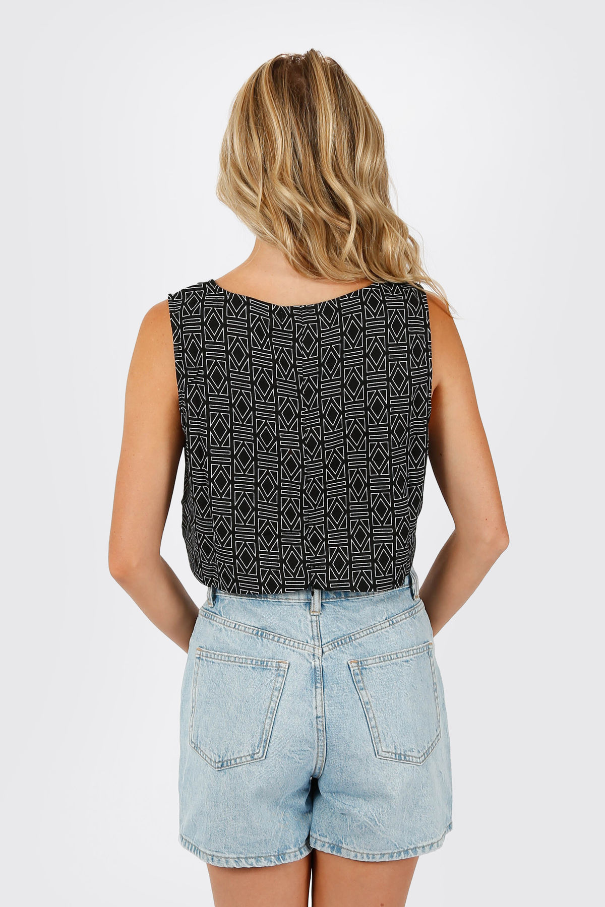 Black & White Tank Top - black Top - Sleeveless Top