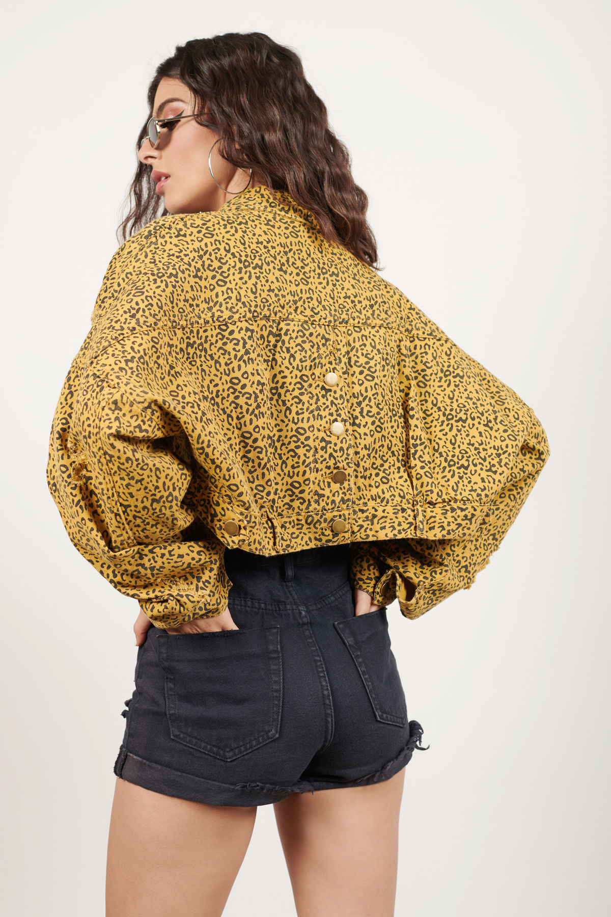 Yellow Leopard Jacket - Mustard Yellow Jacket - Leopard Denim Jacket