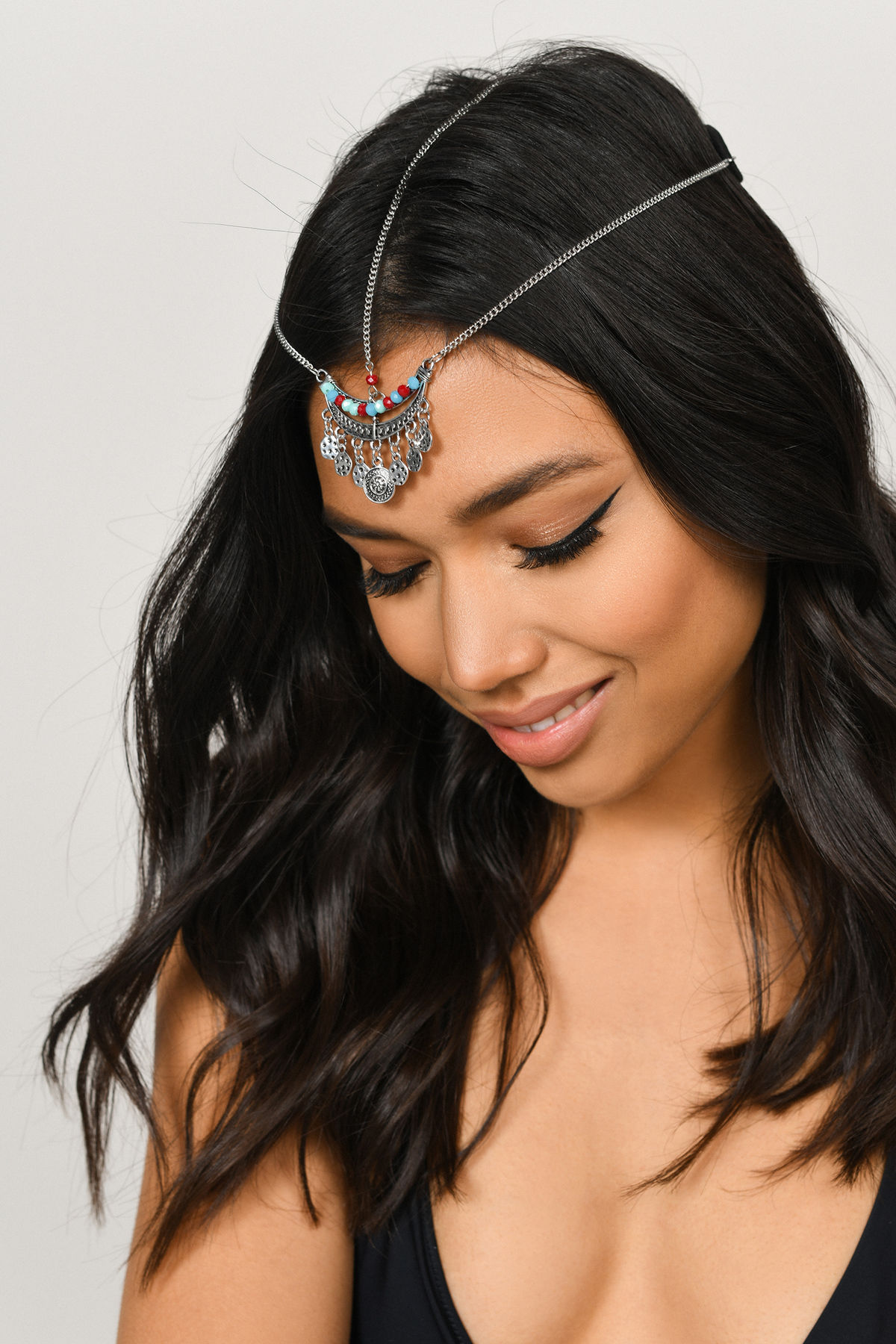 Mauve Paisley Crop Top - Surplice Crop Top - V-Neck Top