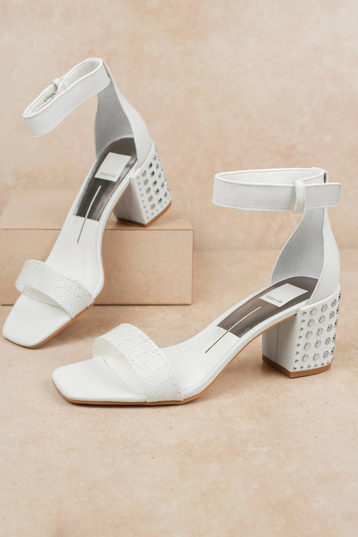 White Heels- Dolce Vita Dorah Heels - Studded Heels