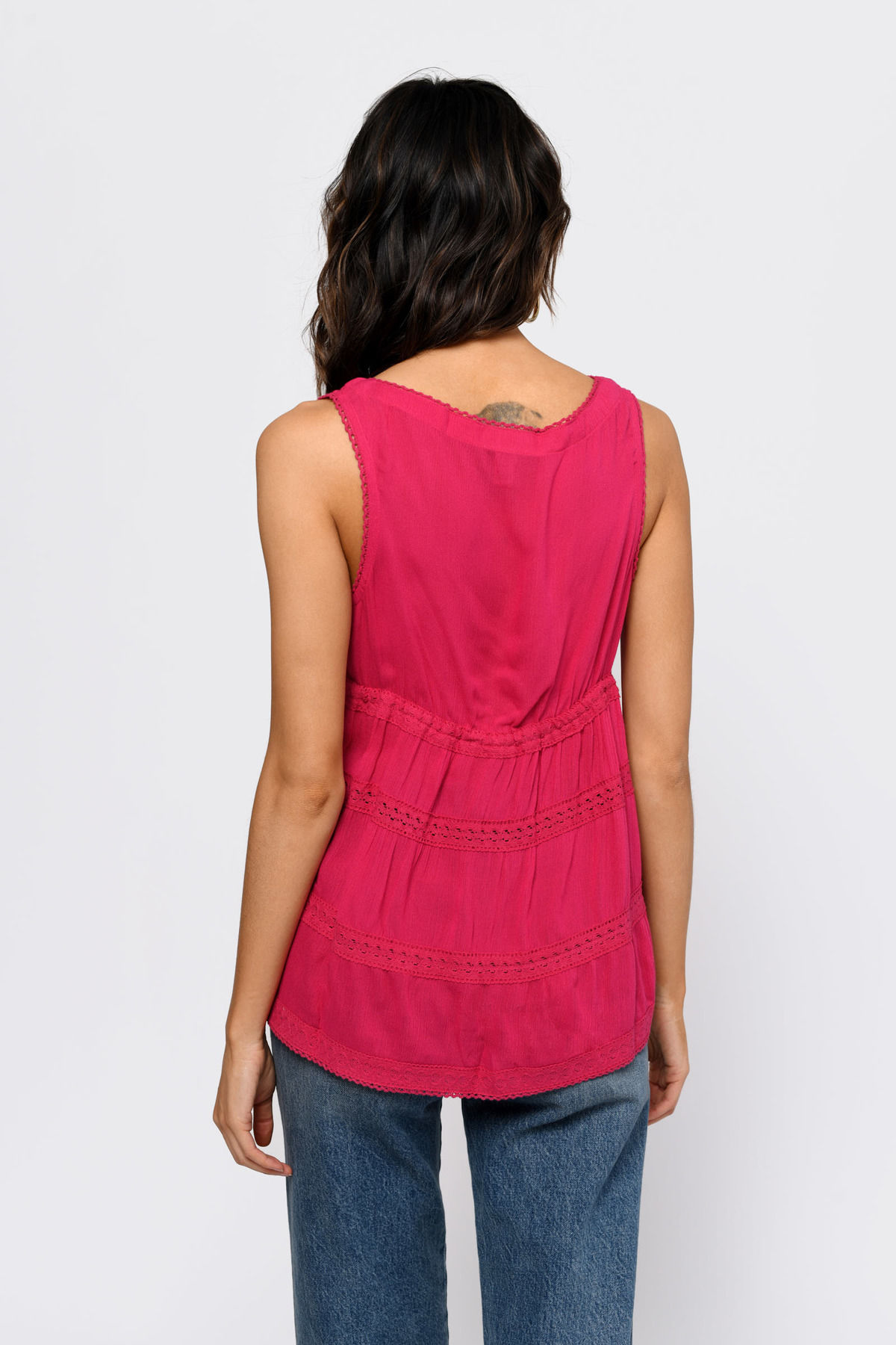 Berry Tank Top - pink Top - Sleeveless Top - Fuchsia Top - Berry Tank