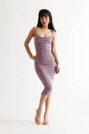 Night Time Getaway Lavender Open Back Bodycon Midi Dress - $66 | Tobi US