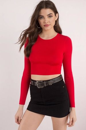 Red Crop Top - Strappy Back Top - Red Going Out Top - Lace Up Top
