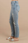 Blue Boyish Jeans Pants - Mom Jeans - Blue High Waist Jeans